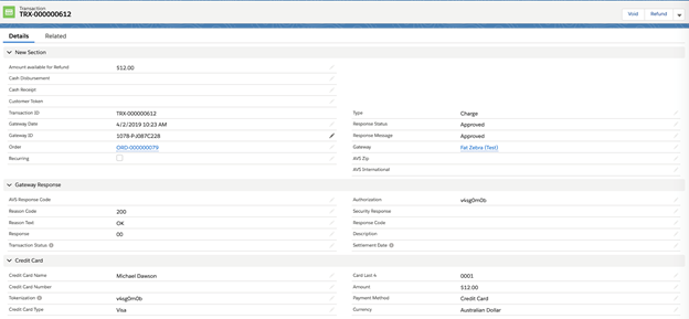 Fat Zebra and Salesforce - Chargent by AppFrontier