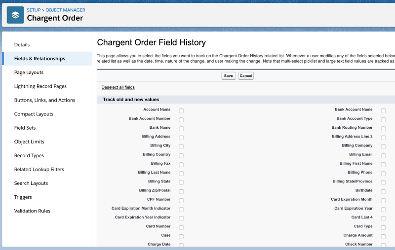 Field History Tracking - Chargent by AppFrontier