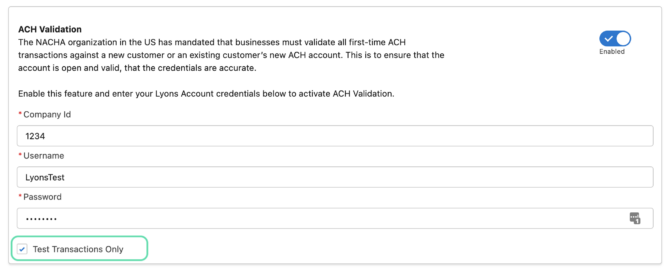 ACH Validation - Chargent by AppFrontier